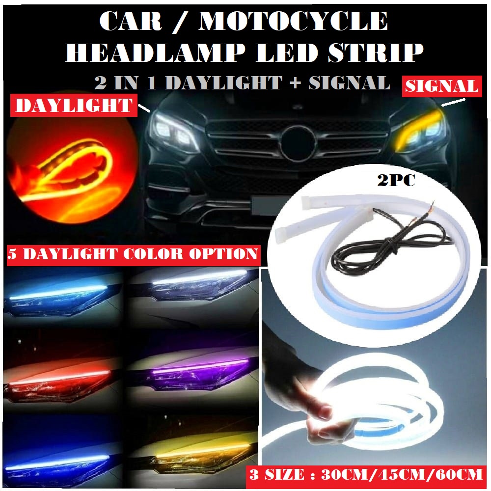 Car Headlight Led Strip Light Headlamp Bulb DRL Daytime Running ...