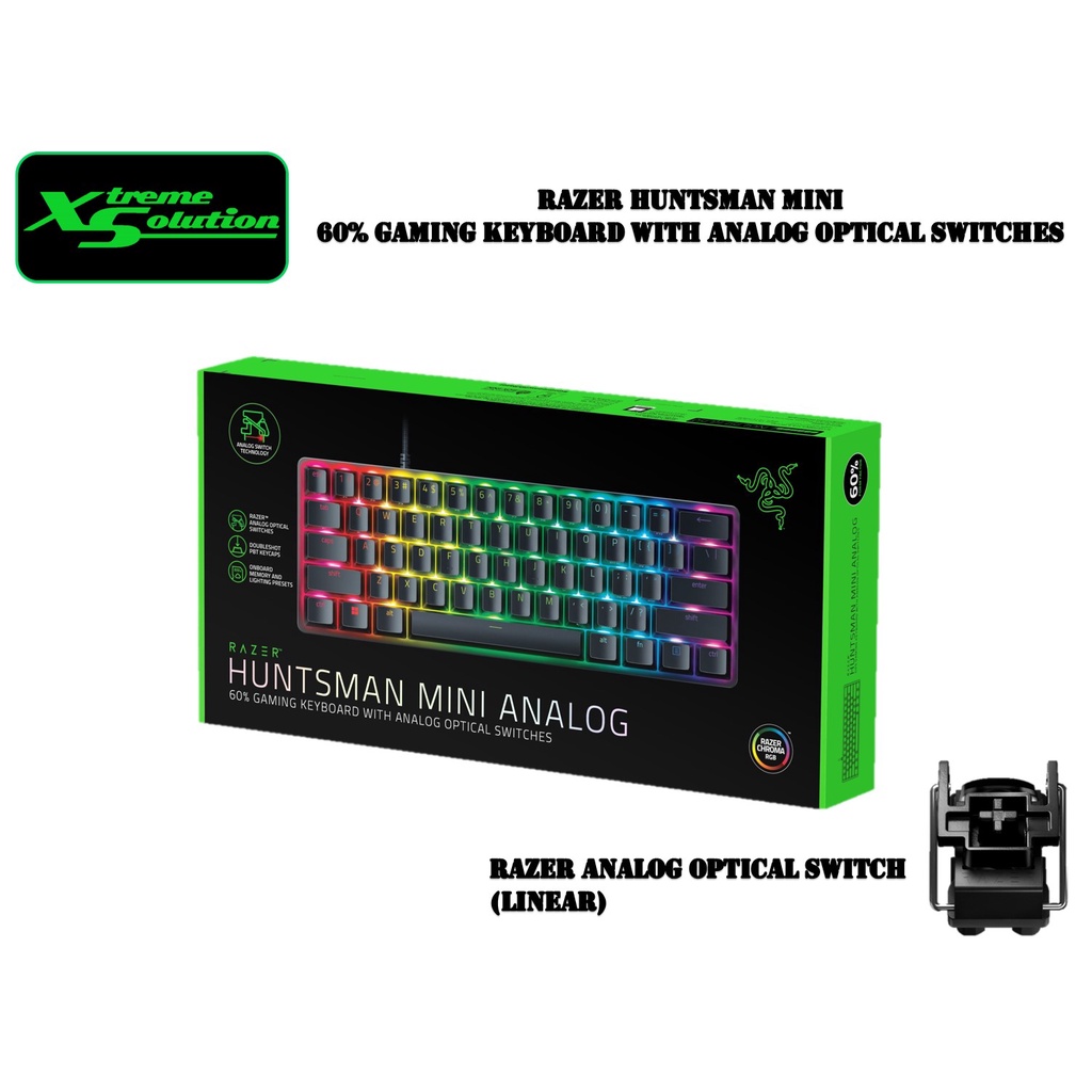 Razer Huntsman Mini - 60% Mechanical Gaming Keyboard with Analog ...