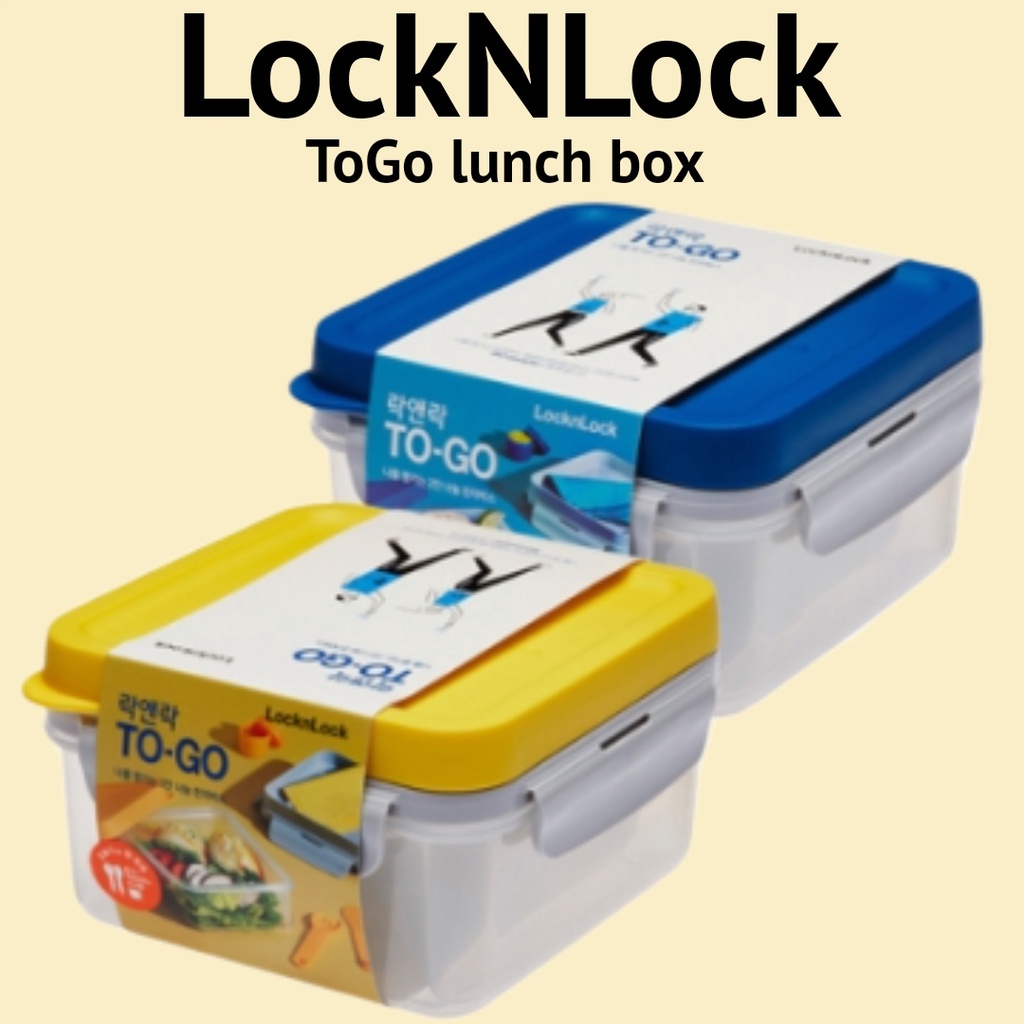[LockNLock] TO-GO (2-column sharing lunch box) Blue/Yellow 1.2L ...