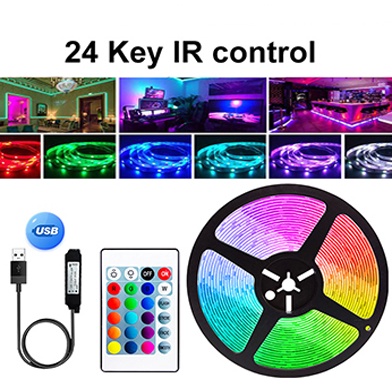 Led Strip Lights 5M 5050 RGB 5V USB Powered Music Sync RGB TV Backlight ...