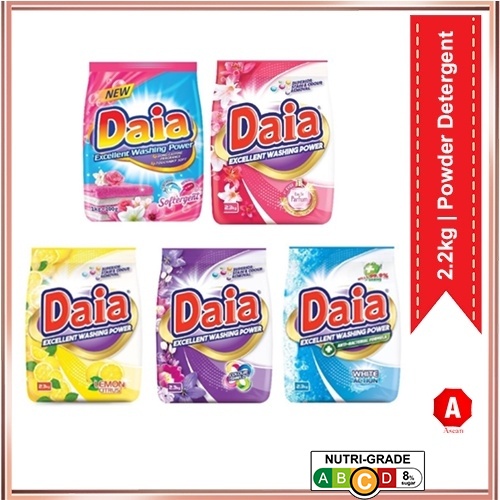 DAIA POWDER DETERGENT PARFUM / LEMON / WHITE / COLOUR / SOFTERGENT 2.2 ...