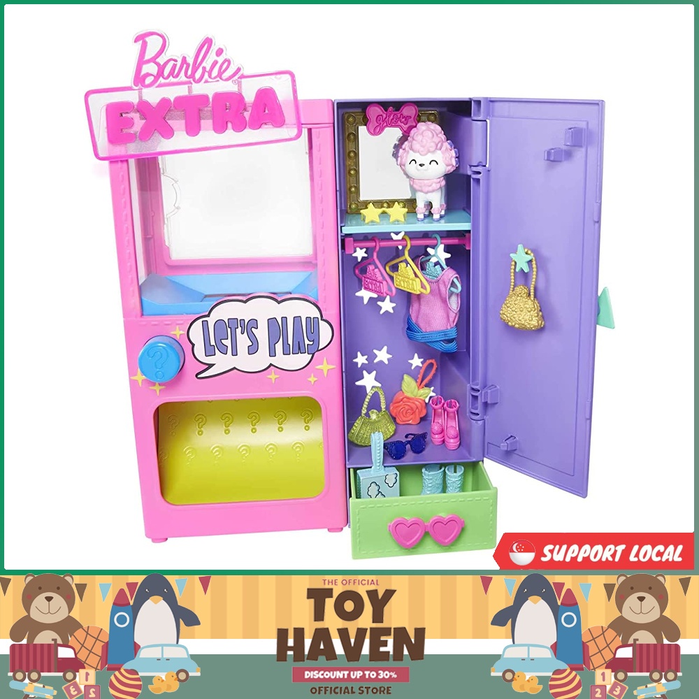[sgstock] Barbie Extra Surprise Fashion Playset with 20 Pieces ...