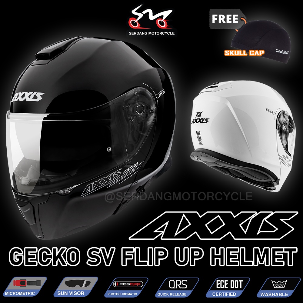 AXXIS GECKO SV Flip up Helmet Full Face Modular ECE DOT Rating Double ...