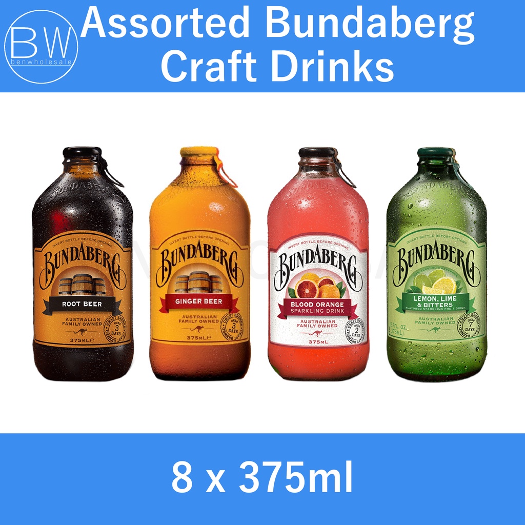 Assorted Bundaberg Craft Drinks Bundle of 8 bottles / 24 bottles ...