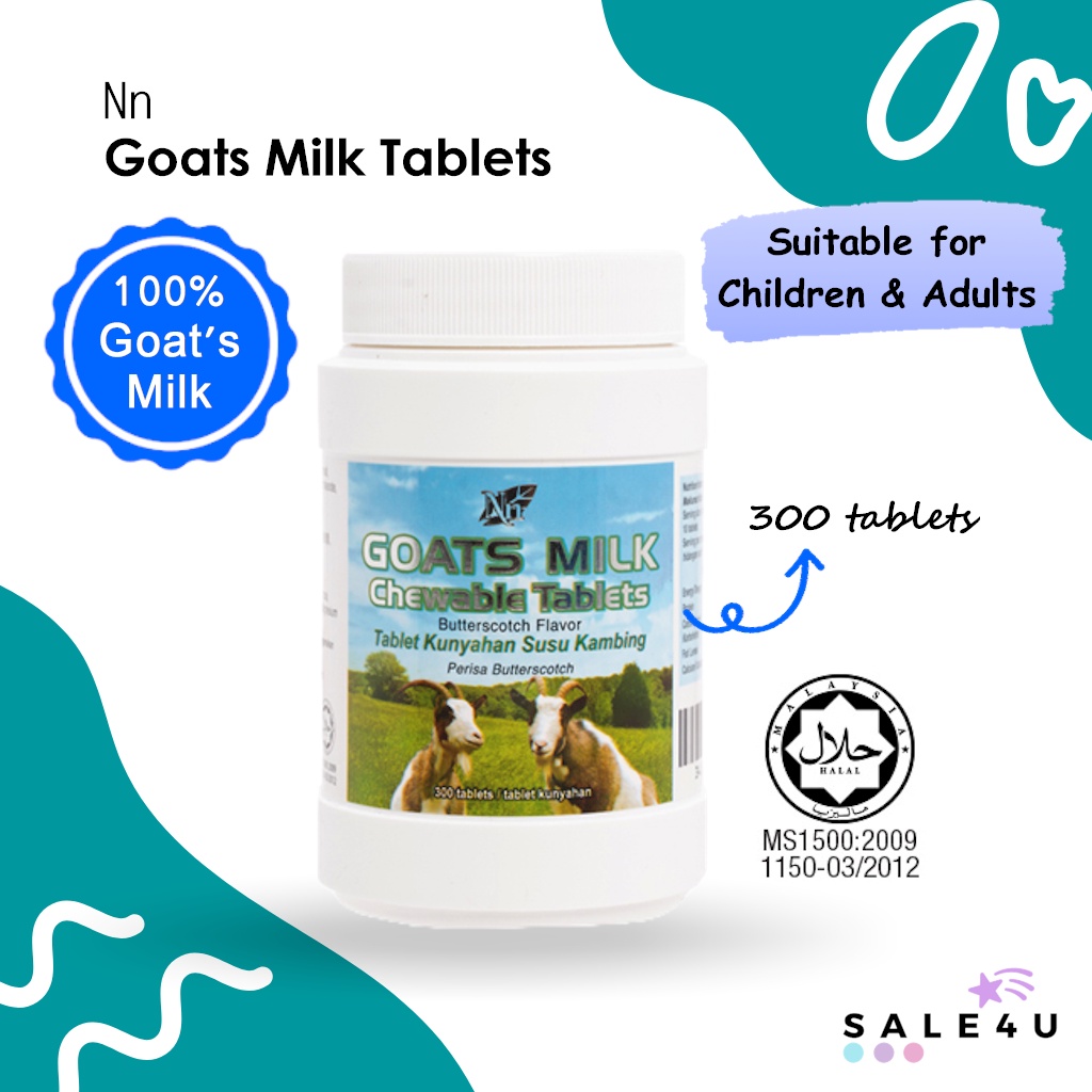 Nn Goats Milk Tablets Chewable Pil Susu Kambing Kunyahan 羊奶嚼锭 | Shopee ...