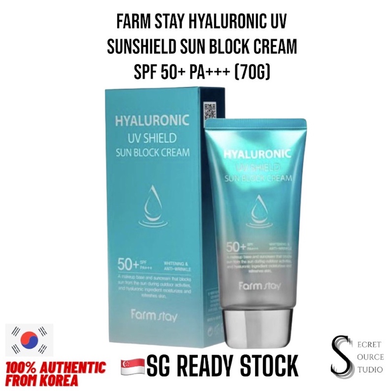 [SG SELLER] Farm Stay Hyaluronic UV Shield Sun block cream [70g] | Shopee Singapore