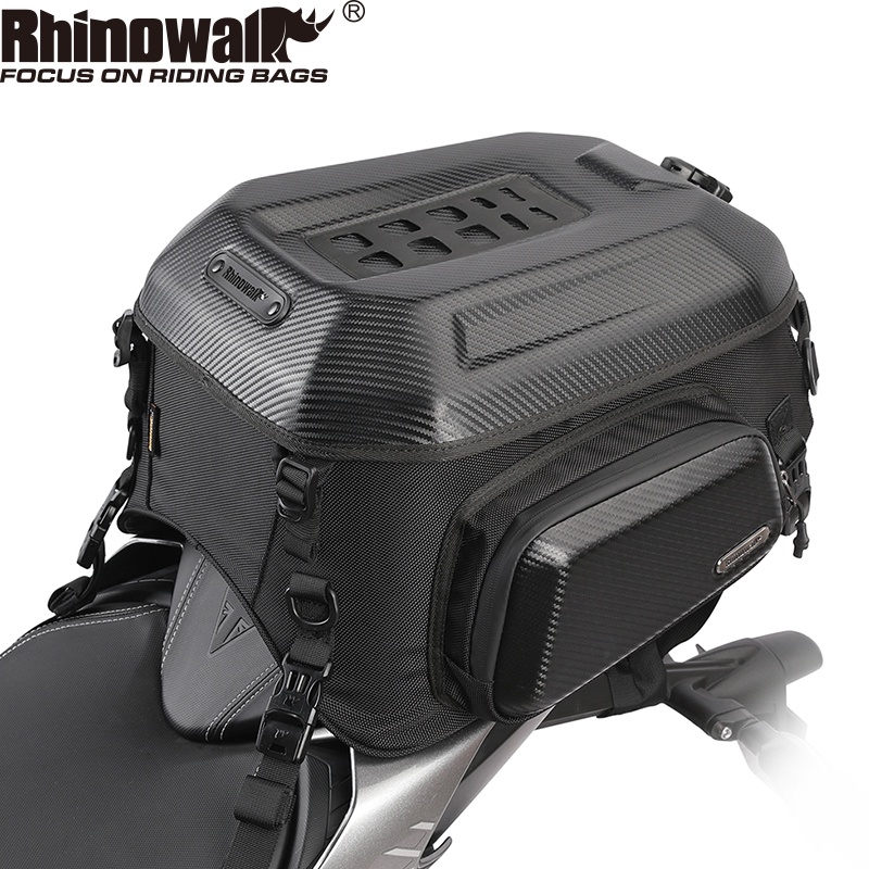 Rhinowalk hard shell Motorcycle Tail Bag 23L-35L Multifunction ...