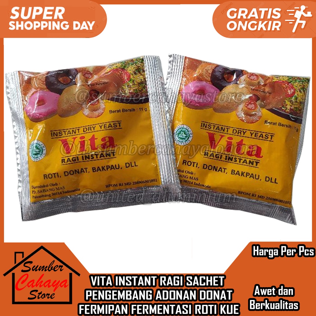 Vita Permifan Bakpao Instant Softener Yeast Sachet Packaging Developer ...