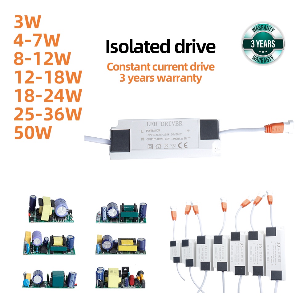LED Constant Current Driver 8-12W, 12-18W, 18-24W, 25-36W, 50W Ceiling ...