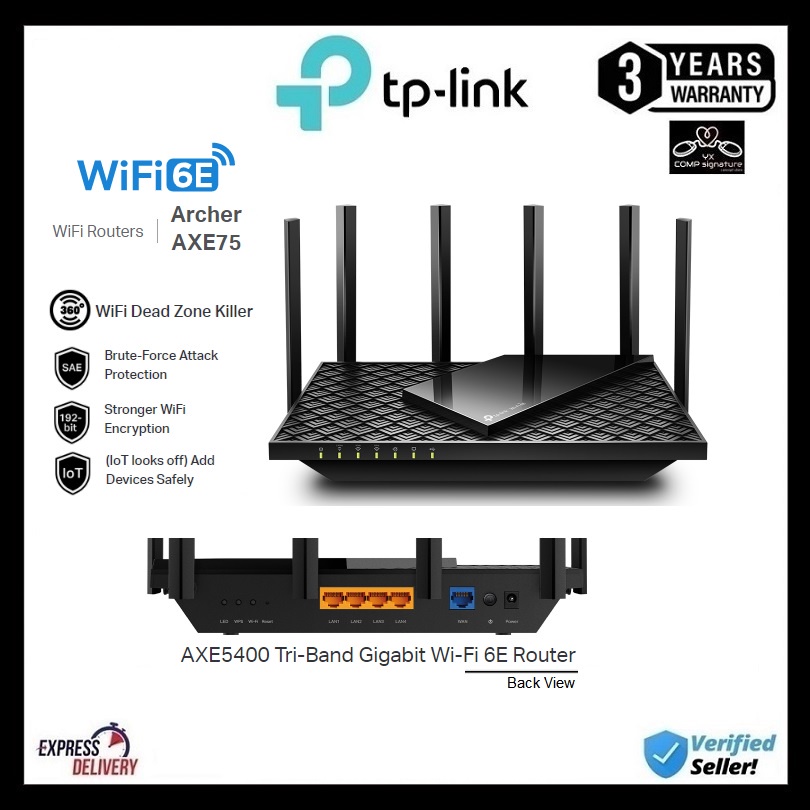 TP-LINK ARCHER AXE75 [AXE5400] WIFI 6E 6GHZ TRI-BAND WIRELESS WIFI ...