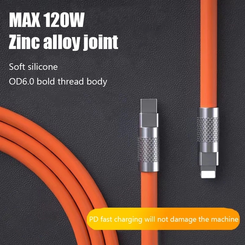 120w 6A Super Fast Charge PD USB C To USB Type C Cable Liquid Silicone ...
