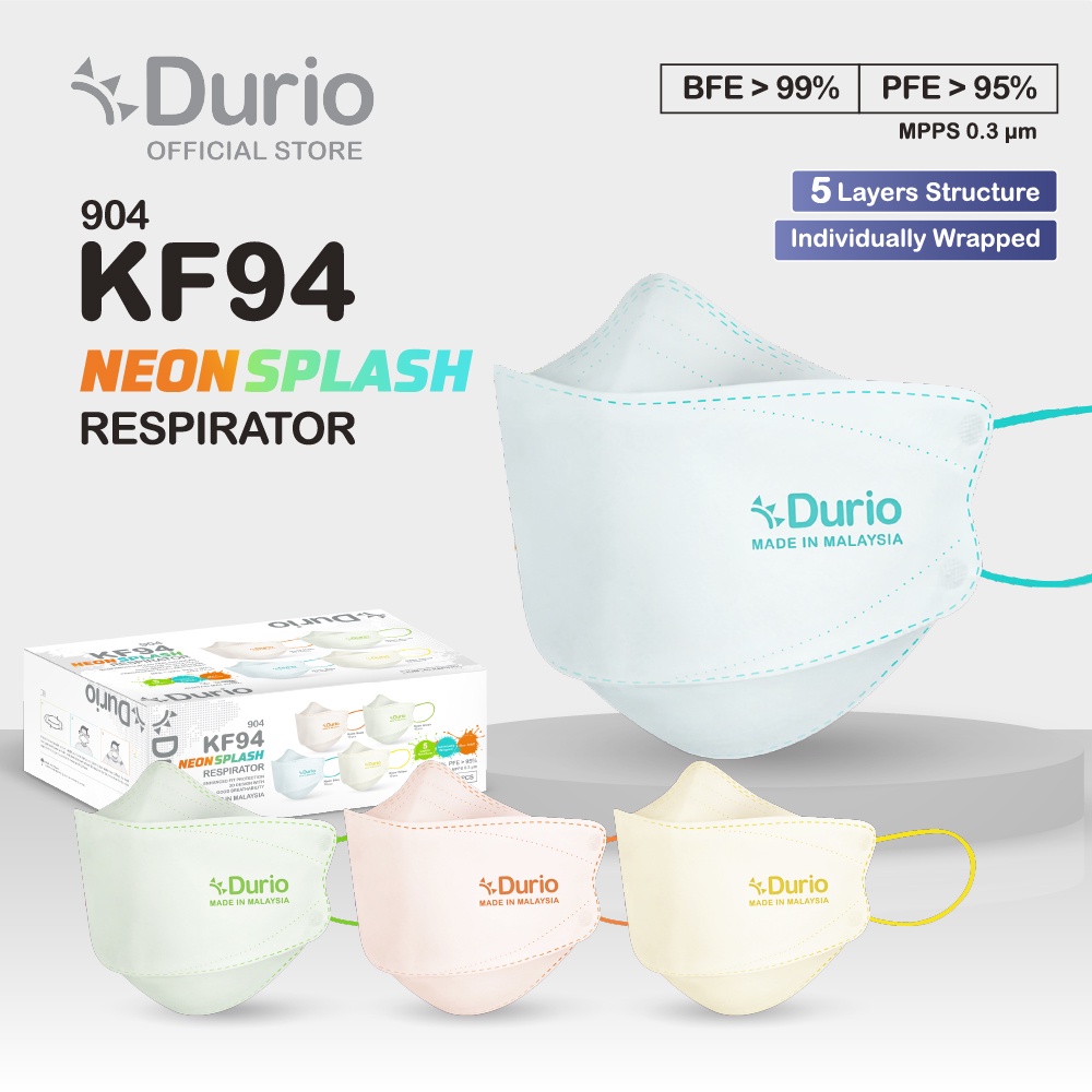 Durio 904 Neon Splash KF94 Respirator (5 Ply) - 40's | Shopee Singapore