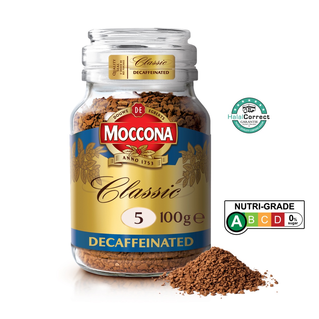 MOCCONA Classic Decaffeinated Freeze Dried Instant Coffee Intensity 5 ...