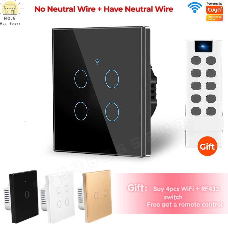 【In Stock】WiFi Intelligent Touch Switch Smart Wall Switch 433RF ...