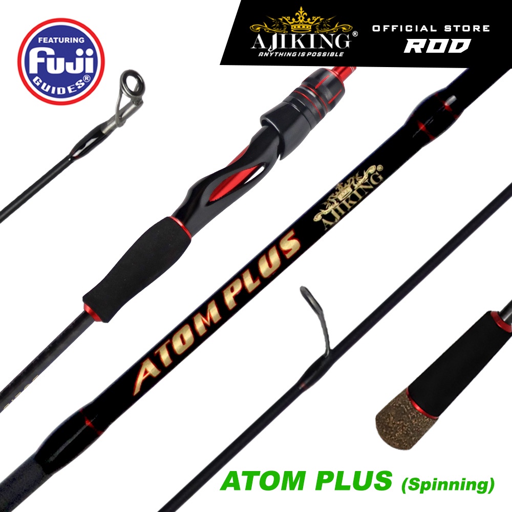 Ajiking Atom Plus Spinning Fishing Rod FUJI Guide Max Drag Butt Joint ...