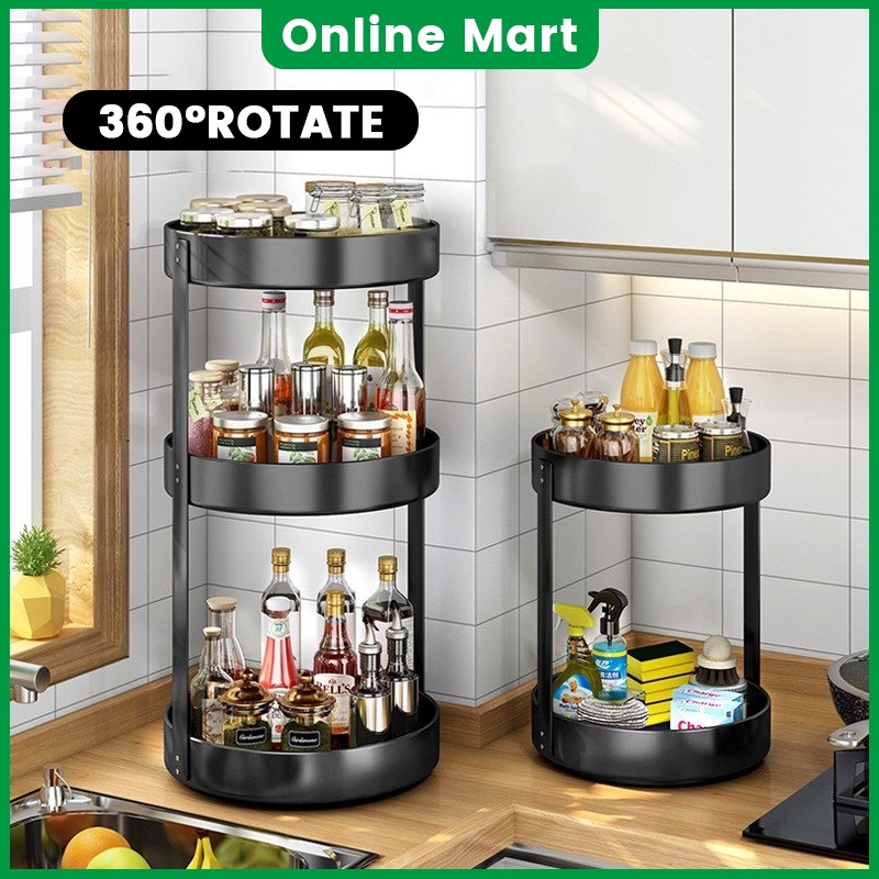 【SG Stock】Multi-functional Three-layer Kitchen Storage Shelf Rack for ...