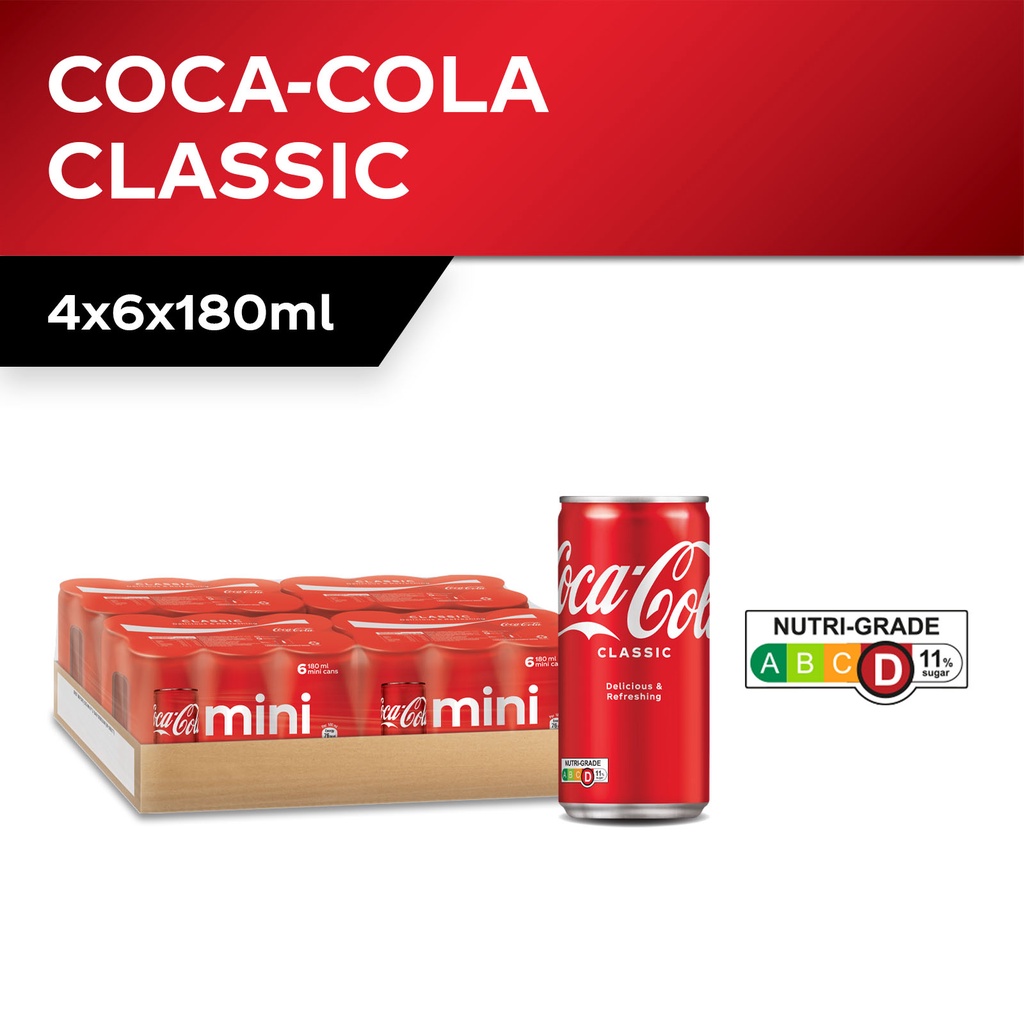 Coca-Cola Classic Mini Cans (24 x 180ml) - Case | Shopee Singapore