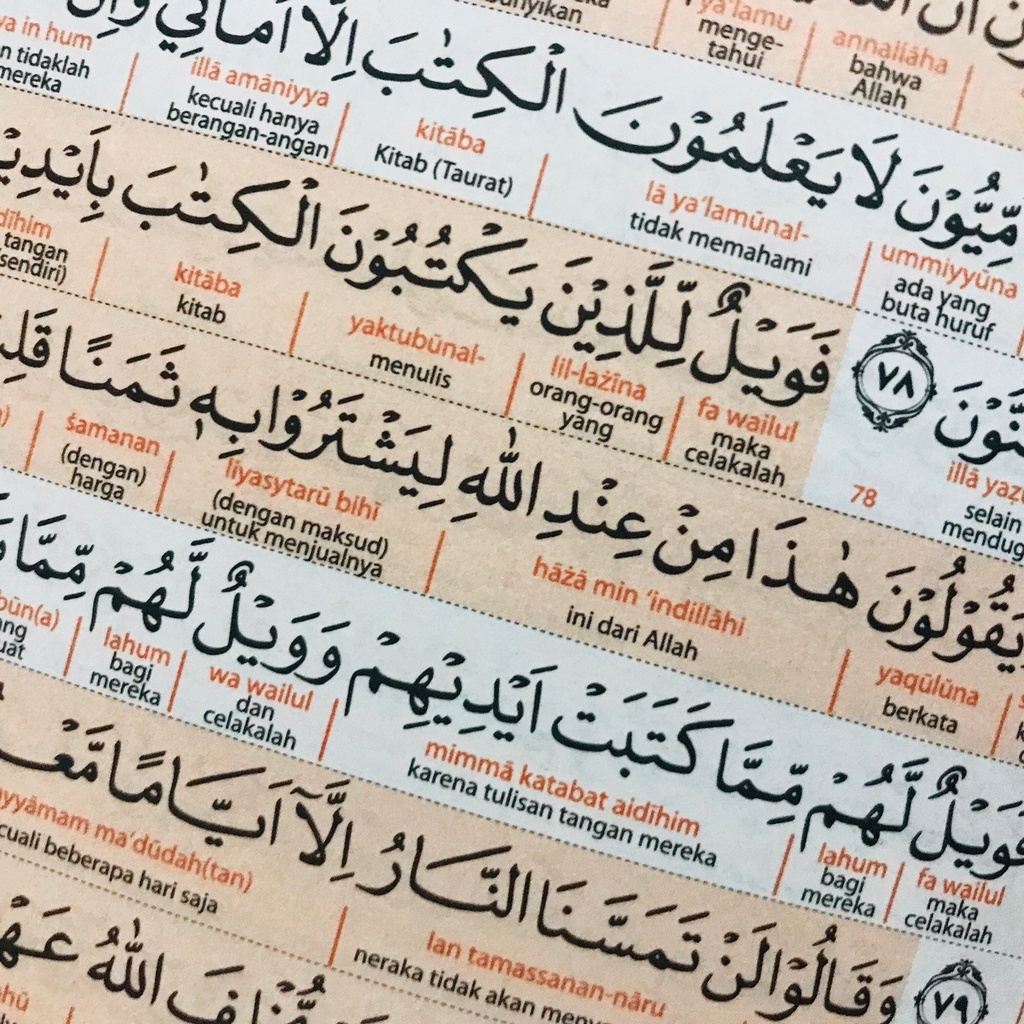 Al Quran Hafazan 8 Blocks Of Latin Words, A5, Latin Transliteration ...