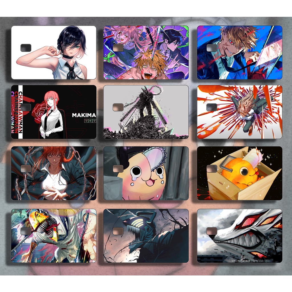 Chainsaw Man Hologram Skin/ATM Card Sticker Anime Sticker | Shopee ...
