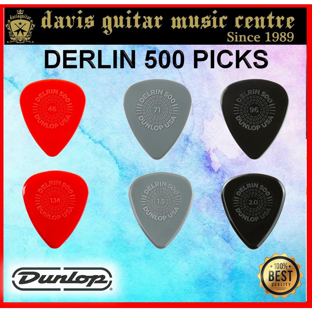 (3 pcs) Jim Dunlop PRIMEGRIP® DELRIN 500 Guitar pick Authentic [SG ...