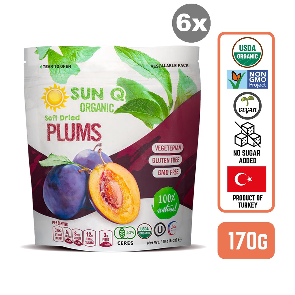 SunQ Organic Soft Dried Plums, 170g (6 Packets/Case) | Shopee Singapore