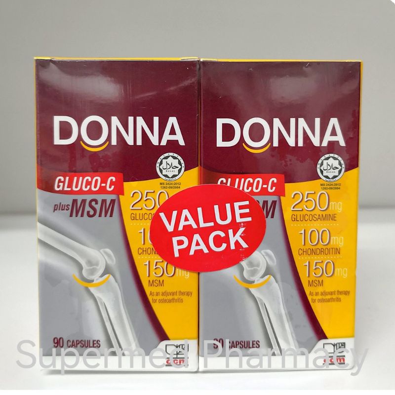 Donna Gluco C Plus MSM 90's x 2 (Glucosamine 250mg, Chondrotine 100mg ...
