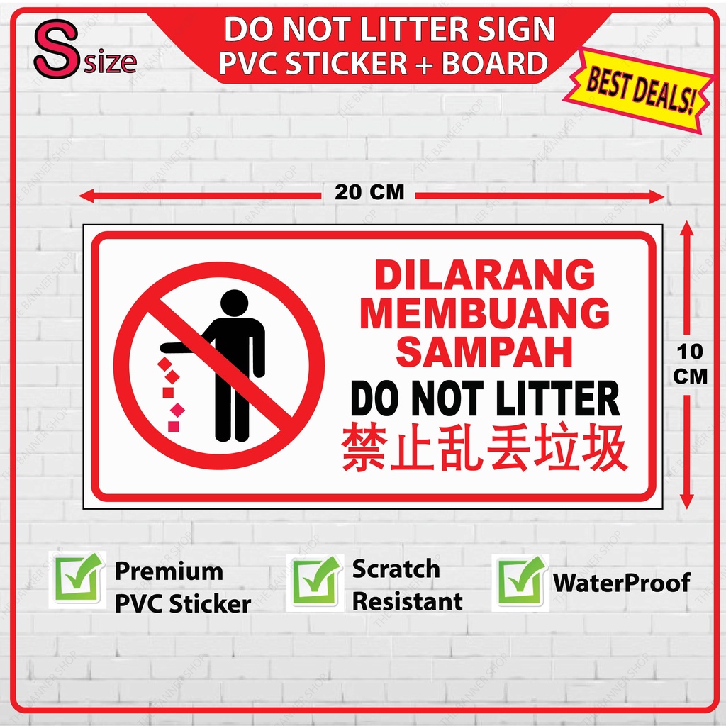 Please Keep Clean Sign (Sticker Only / Sticker + Board) | Shopee Singapore