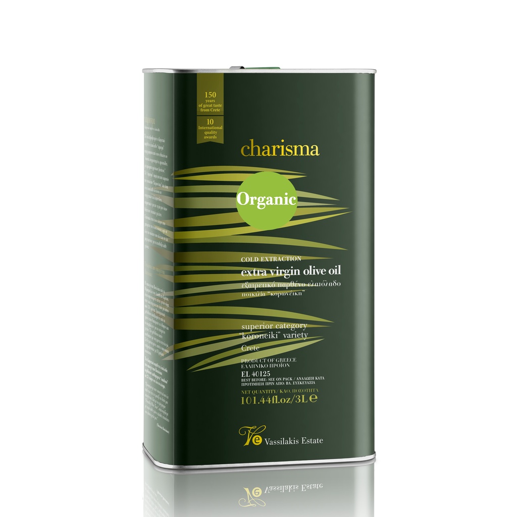 ‘CHARISMA’ 3 lt EVOO | Organic Greek Extra Virgin Olive Oil from Crete ...