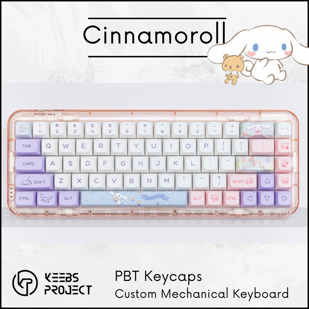 Cinnamoroll PBT keycaps | 129 keys | Dye-Sub | Colourful XDA Profile ...