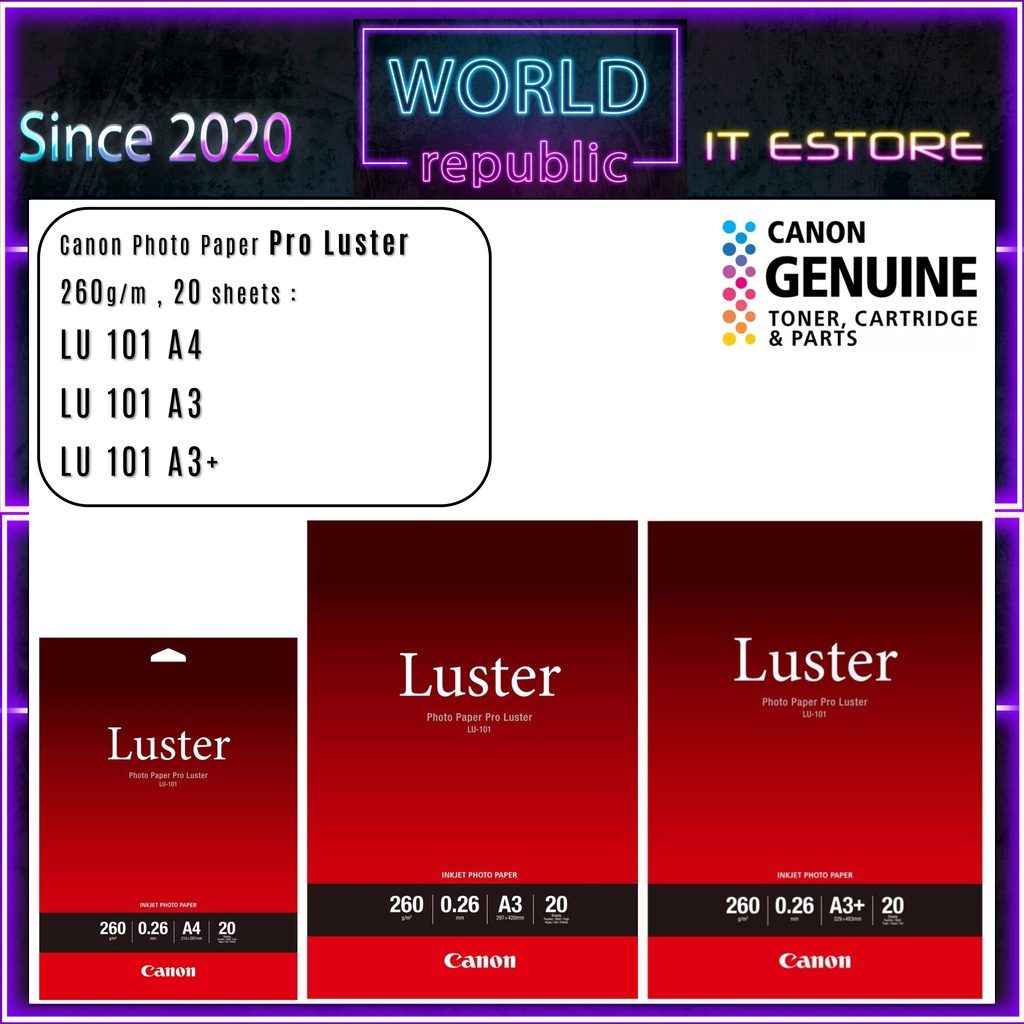 Canon photo paper pro luster a3 store