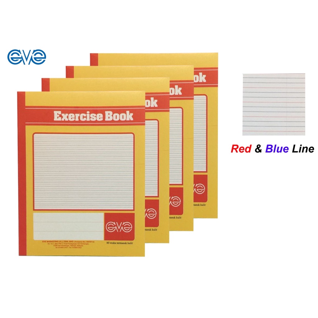 3 Line 4 line Exercise book 80 pages eve// three line exercise book ...