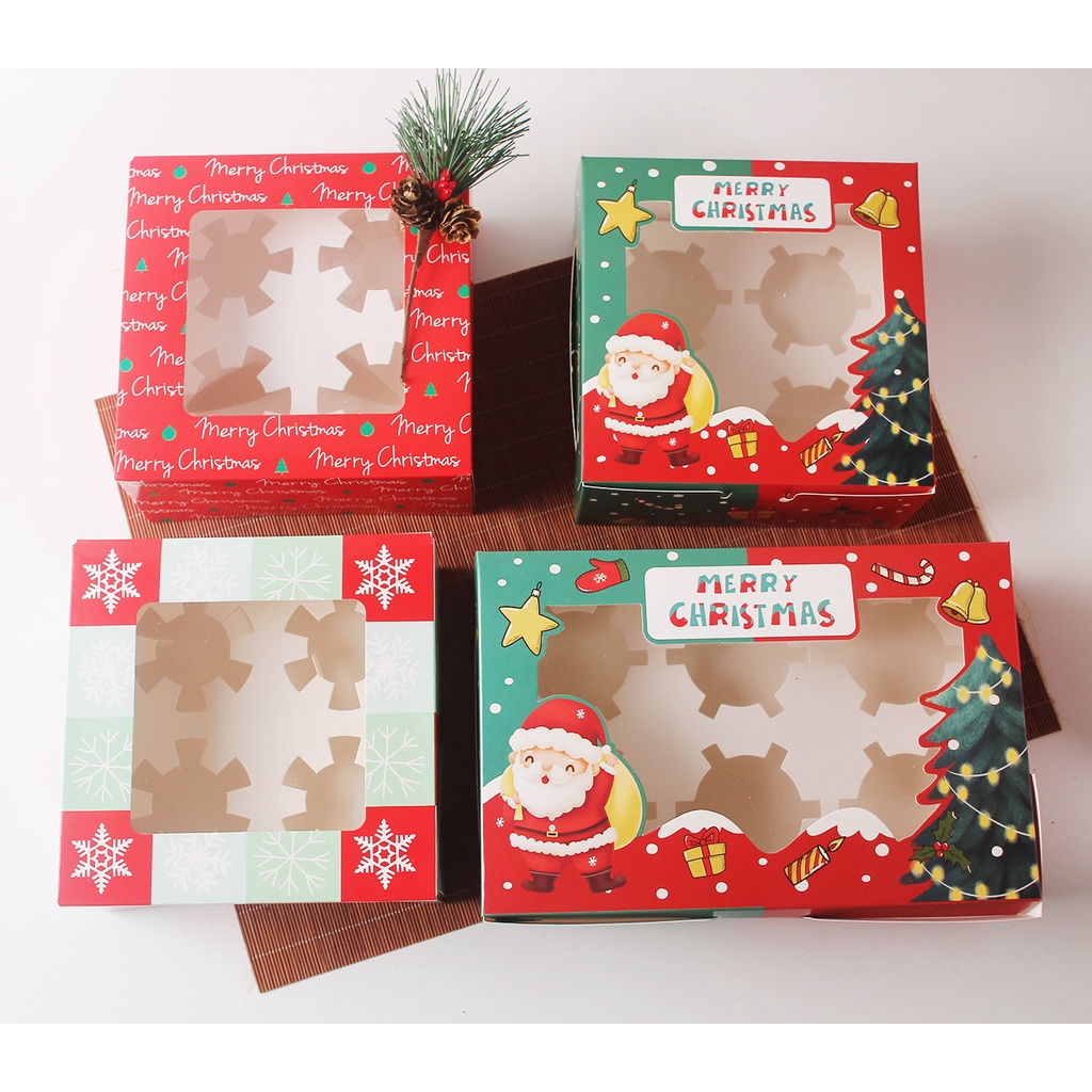 Gift Box Christmas Packaging Box Cupcake Box Puff Pastry Cookie Box 