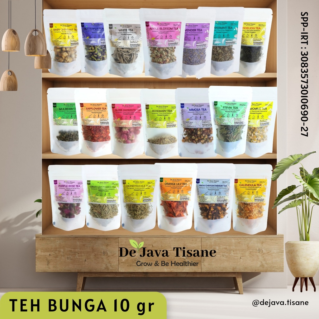 Flower Tea All Variant Spearmint 10 gr Telang Chamomile Peppermint ...