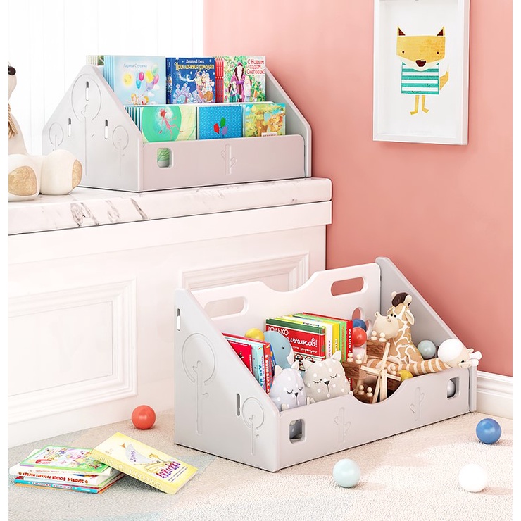 Bay Window Book Cabinet Rack Storage Desktop Kids Bookshelf Small Book ...