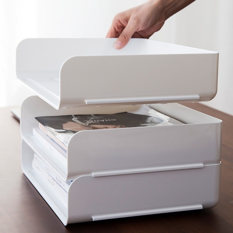 Stackable A4 Paper Trays Desktop File Tray Document Paper Organizer ...