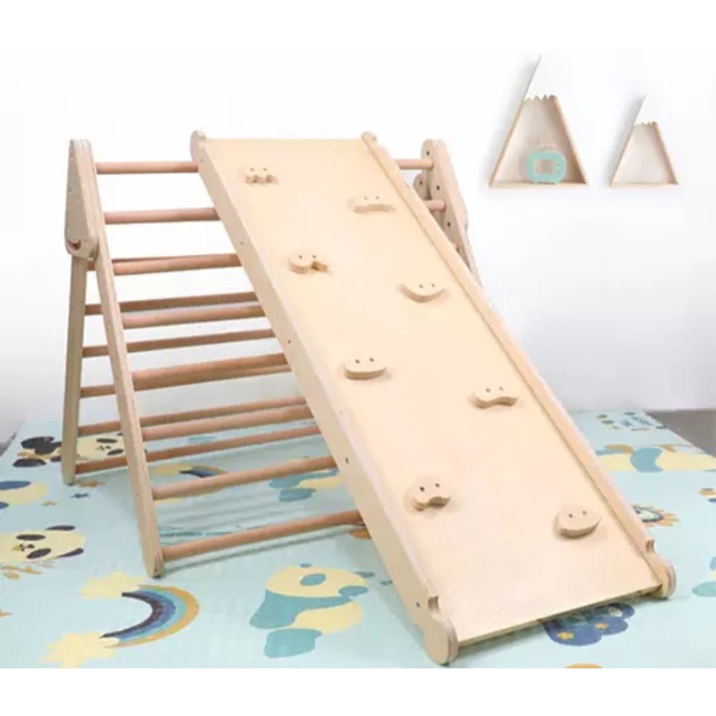 JUMBO Montessori Pikler Triangle Playground with Double-sided Ramp ...