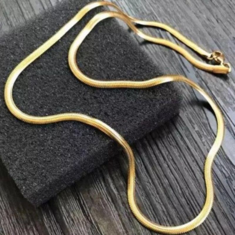 SNAKE CHAIN 18K STAINLESS STEEL ( WITH BOX ) | Shopee Singapore