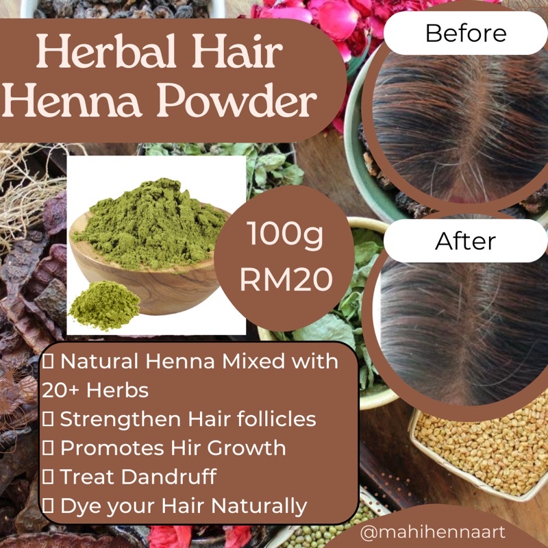 Herbal Hair Henna powder (100g) | Shopee Singapore