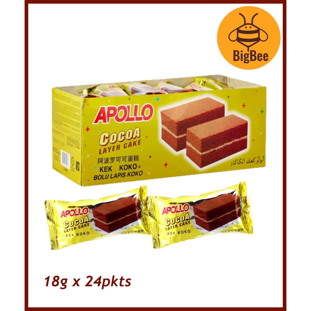 Apollo Layer Cake - 18g x 24pkts Original / Pandan / Chocolate / Cocoa ...