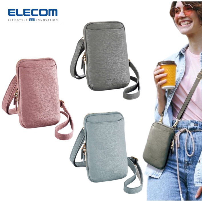 ELECOM MAPOCHE Wallet Type Crossbody Shoulder Bag with Smartphone, Card, Cash Pocket/P-MAP01 ...