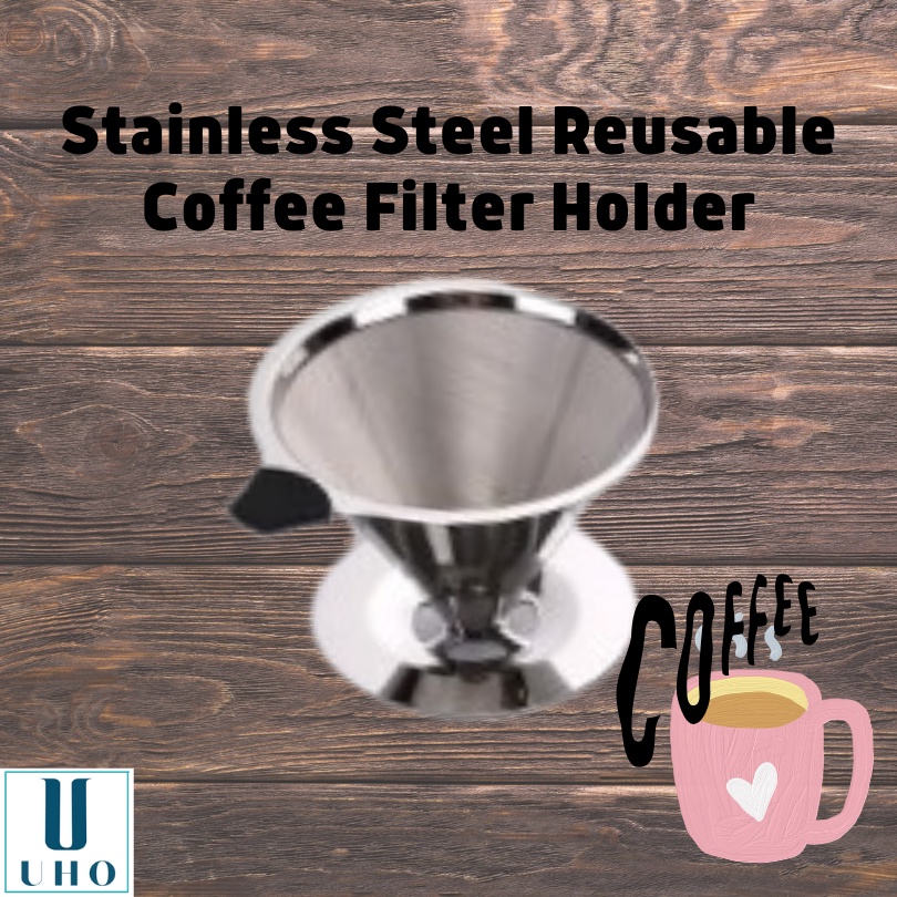 Stainless Steel Reusable Coffee Filter Holder Pour Over Mesh Coffee and ...