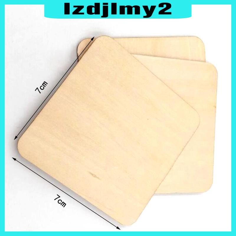 Romanful 10x Wooden Square Coasters Plain Blank Plaque Crafts 7x7cm ...