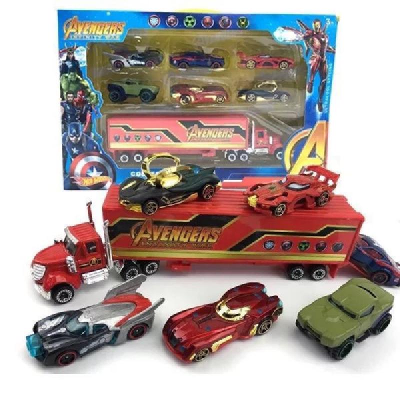 6pcs/set with box Alloy Marvel Children Toy Car Avengers Iron Man Thor ...