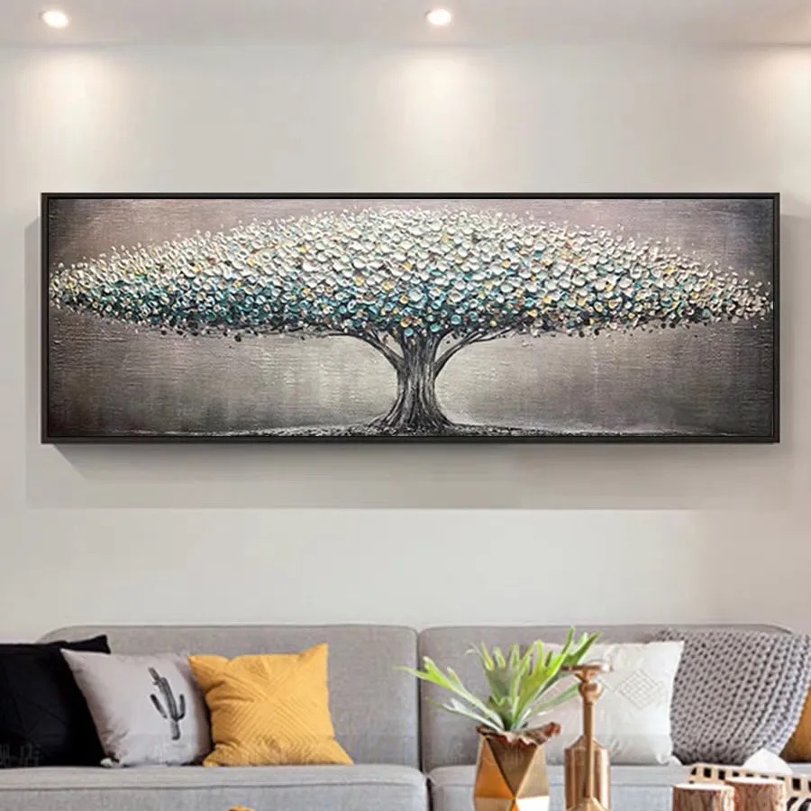 Fortune tree handmade oil painting living room wall inviting wealth ...