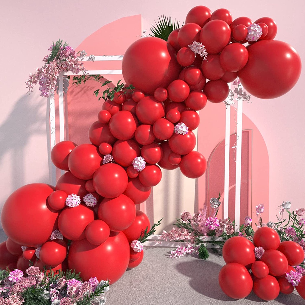 Red Balloons Garland Arch - 120Pcs Graduation Balloons Red Balloon Arch ...
