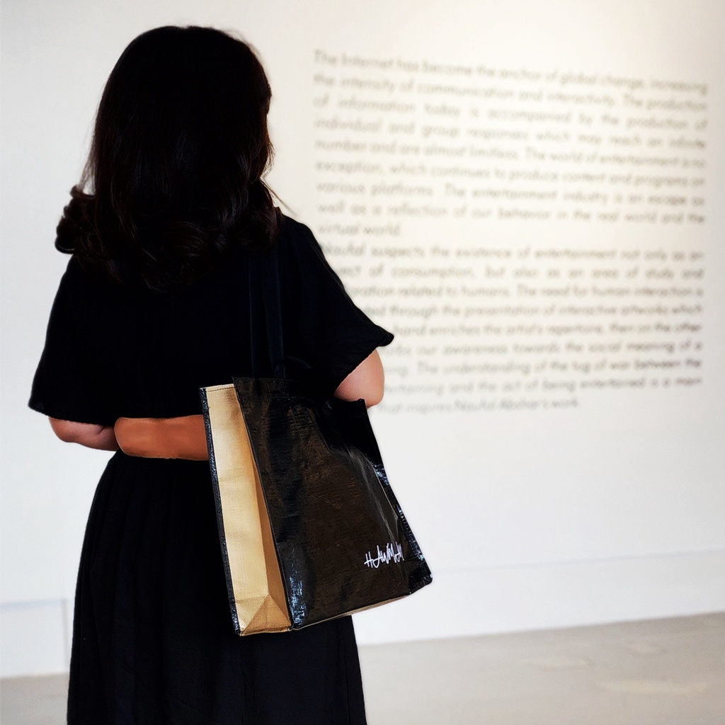 Tote BAG/TAS Women HAWMAN MINI TWO TONE BLACK & GOLD WATERPROOF ...