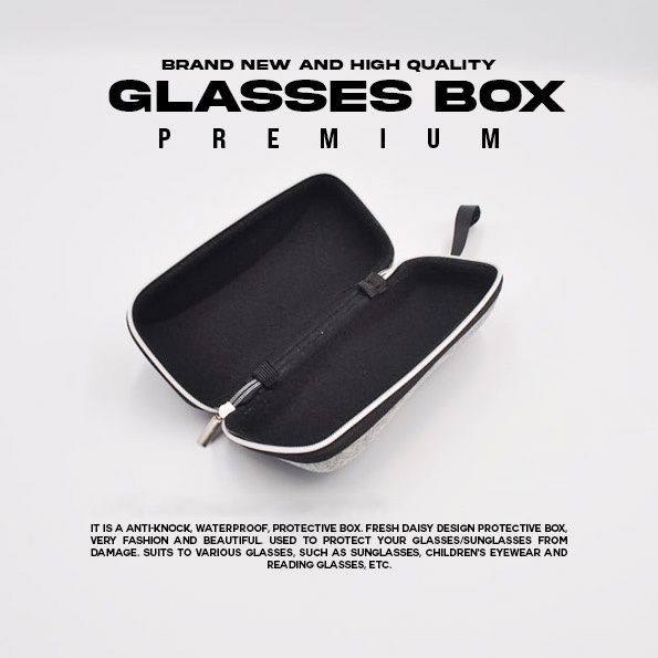 Glasses Case Rectangle Zipper Sunglasses Case Protector Box Spectacle ...