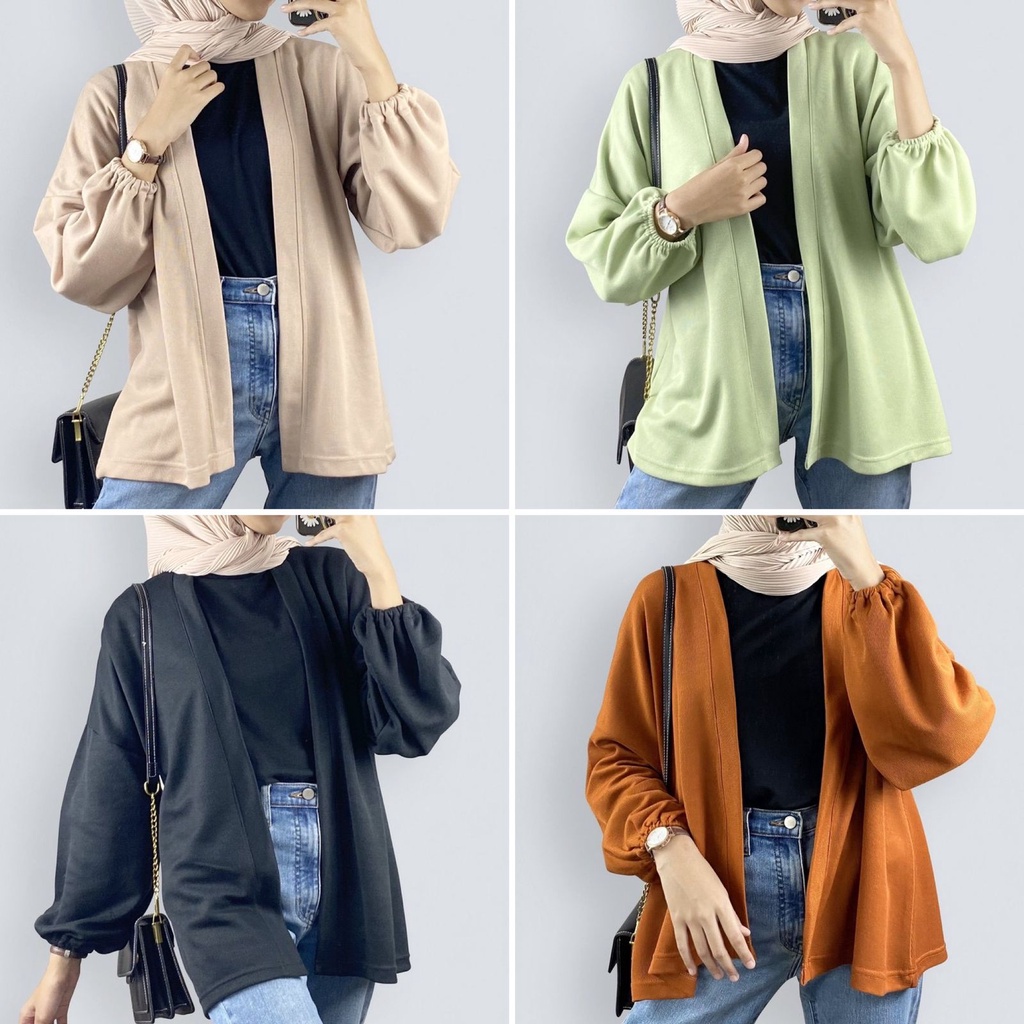 EMMA BALLOON CREPE CARDIGAN / CARDIGAN / WOMEN'S OUTER CARDY | Shopee ...