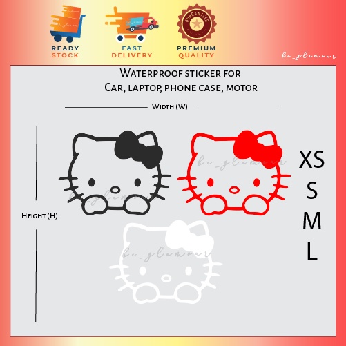 Hello Kitty Sticker cute cat Stiker Kereta Waterproof Car Motor Laptop ...