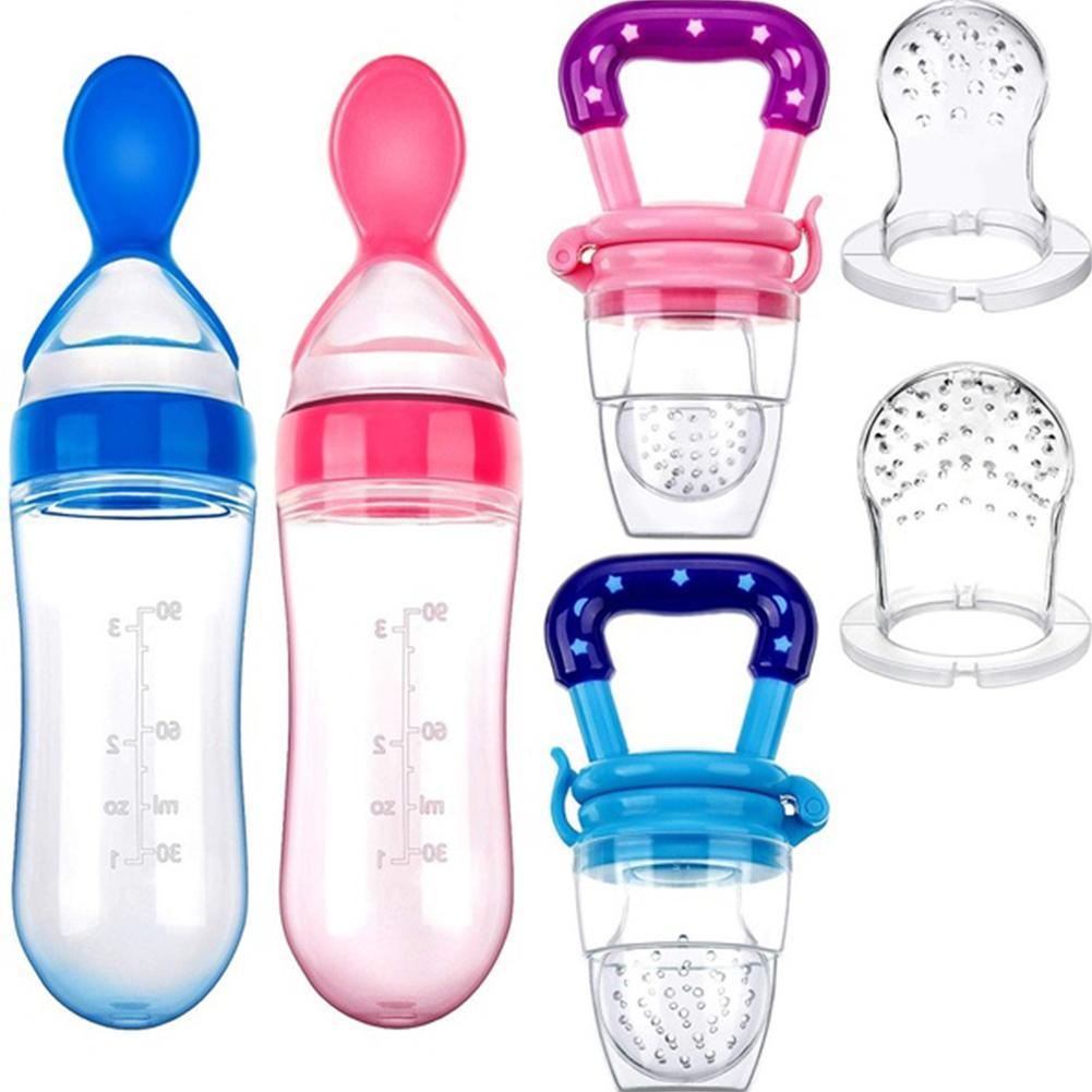 Baby Bottle Squeeze Spoon Children's Side Food Bottle Rice Paste Spoon ...
